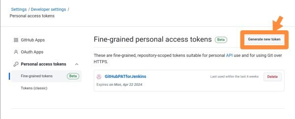 Generate fine grained personal access token in GitHub